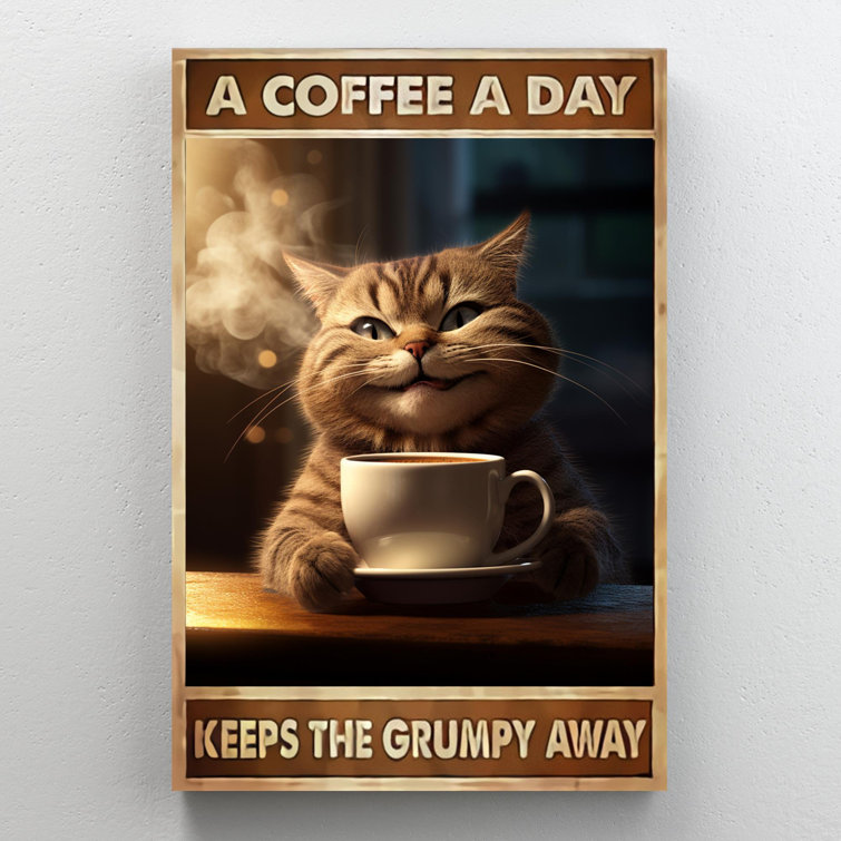 Trinx A Coffee A Day Keeps The Grumpy Away On Canvas Graphic Art - Wayfair Canada